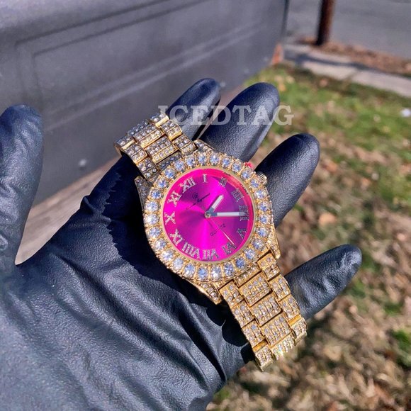 Accessories | Women Iced Out Luxury Stylish Blinged Out Watch | Poshmark